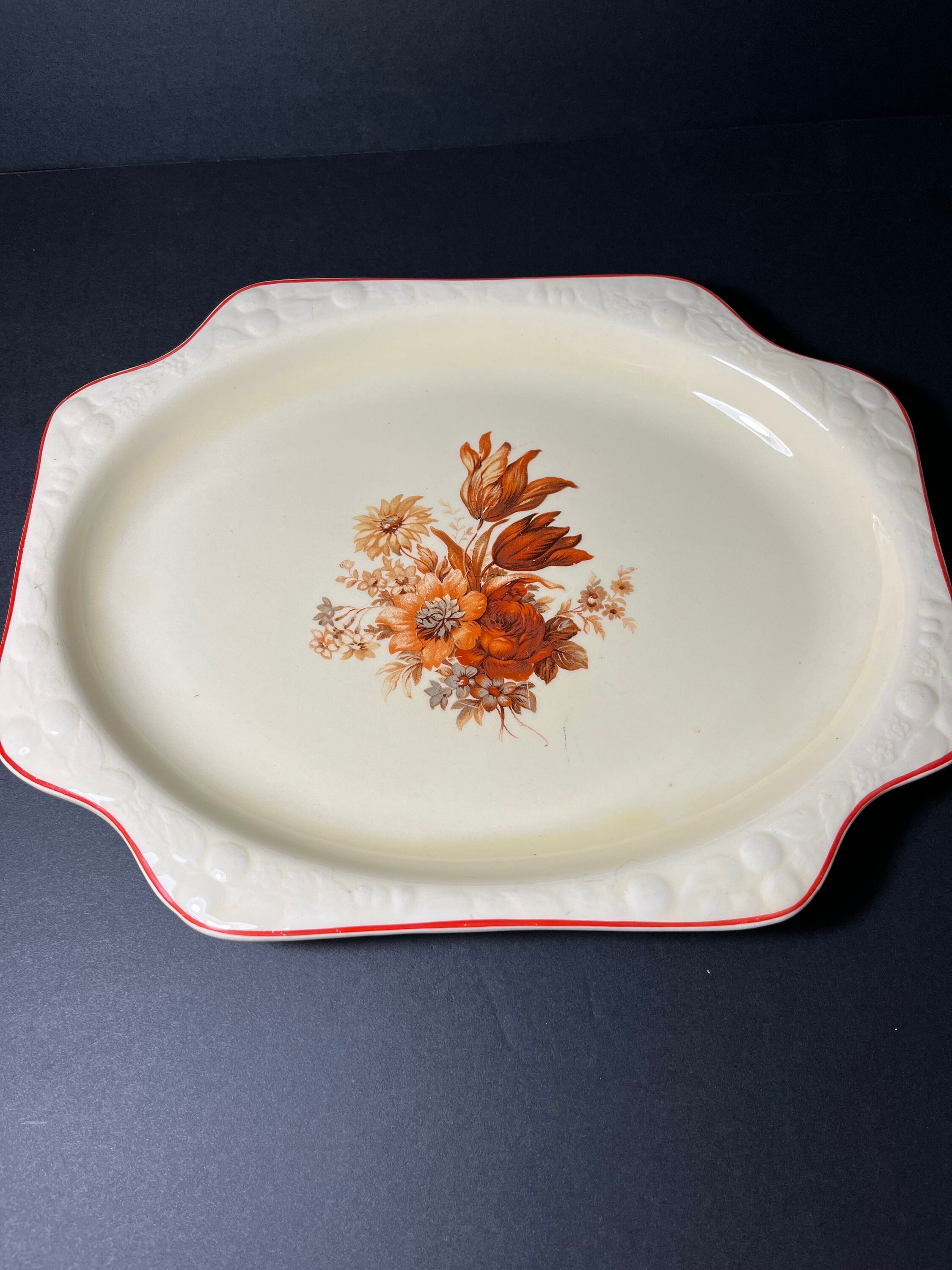 Vintage 1930s Dinnerware Platter Made in USA, Euclid Pattern ...