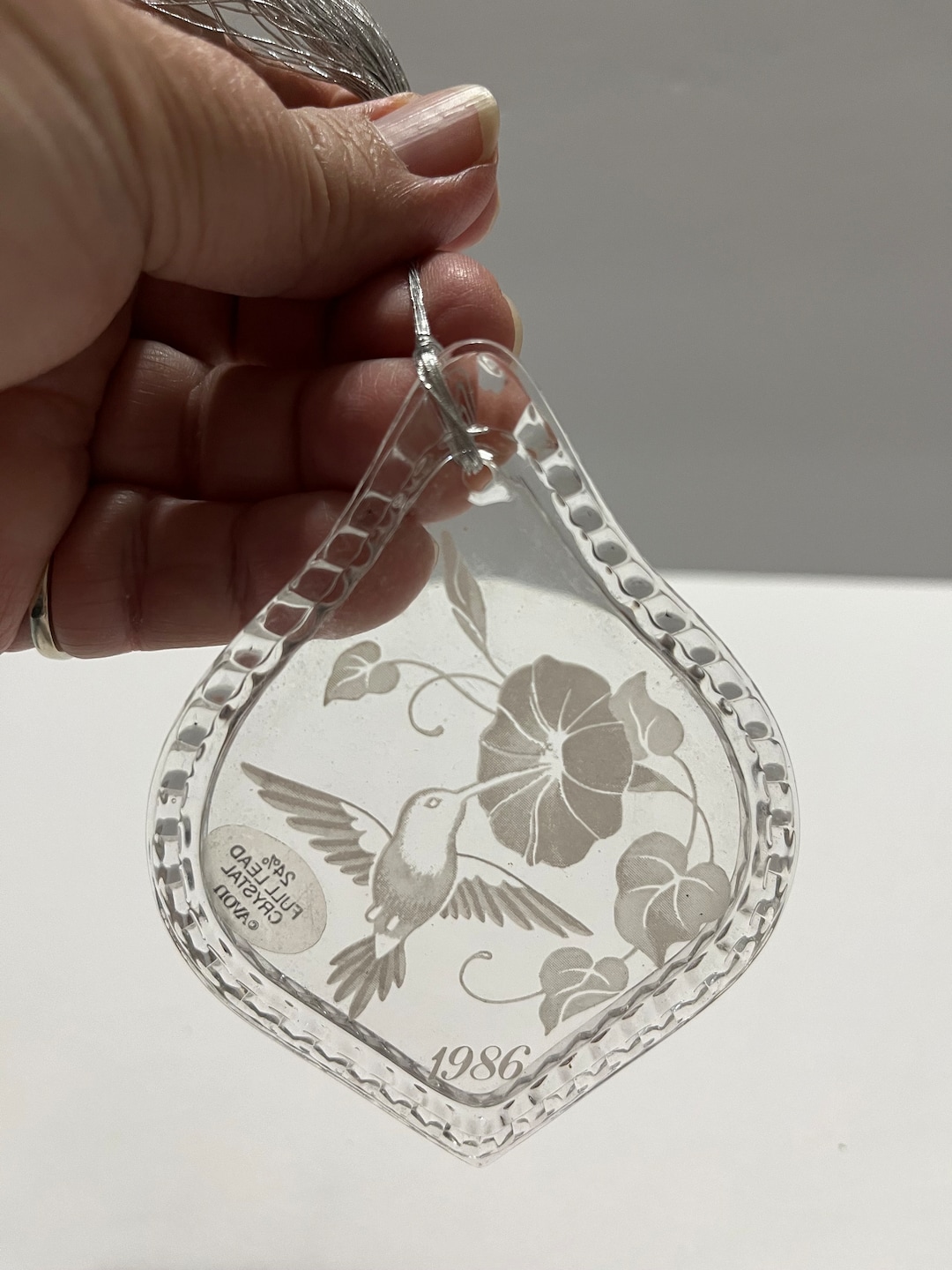 Avon 1986 Hummingbird Lead Crystal Ornament, Avon Glass Ornament 24% ...
