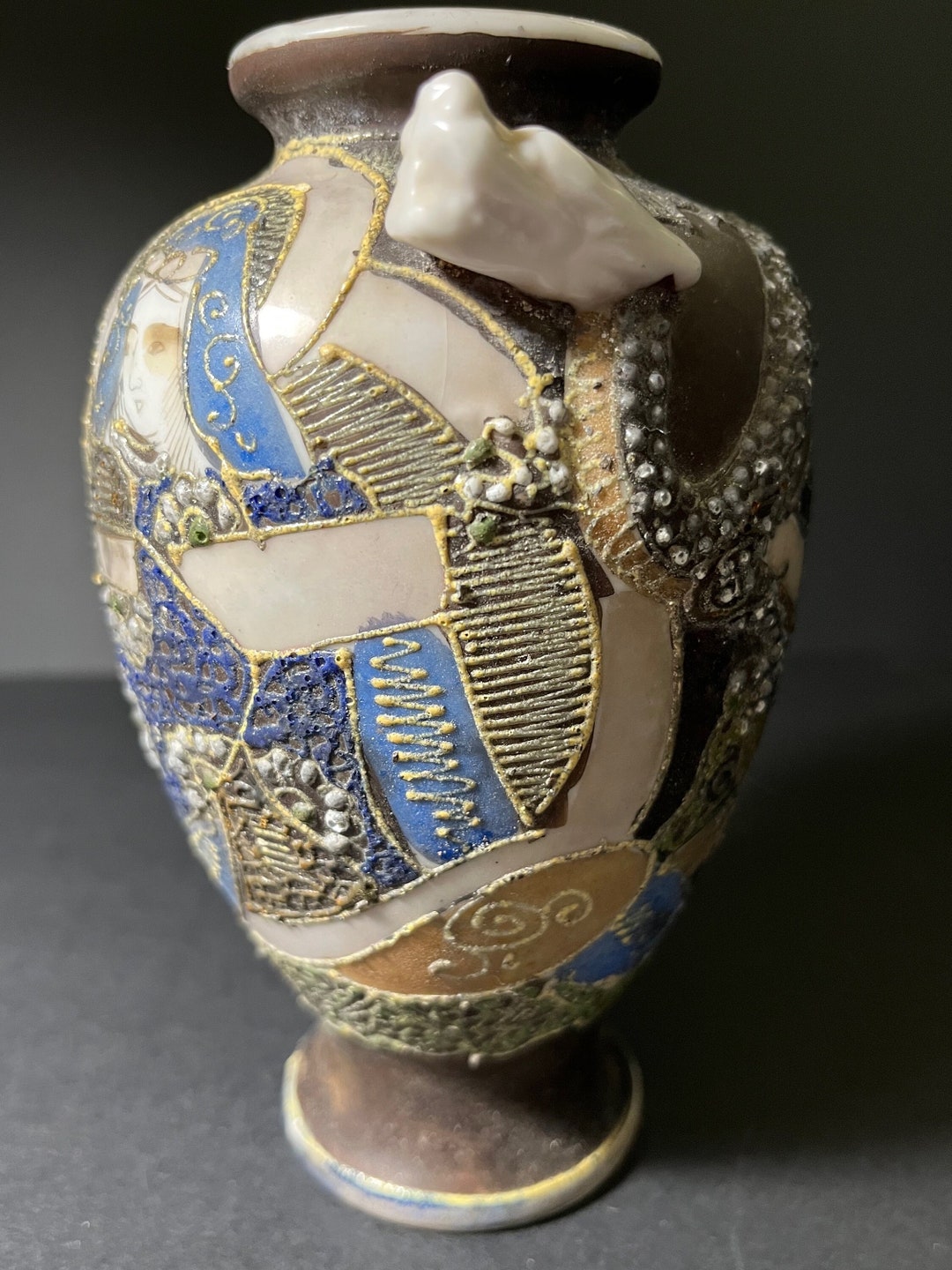 Dragon Vase Made in Nagoya Japan, Moriage Dragon Vase, Dragonware Vase ...