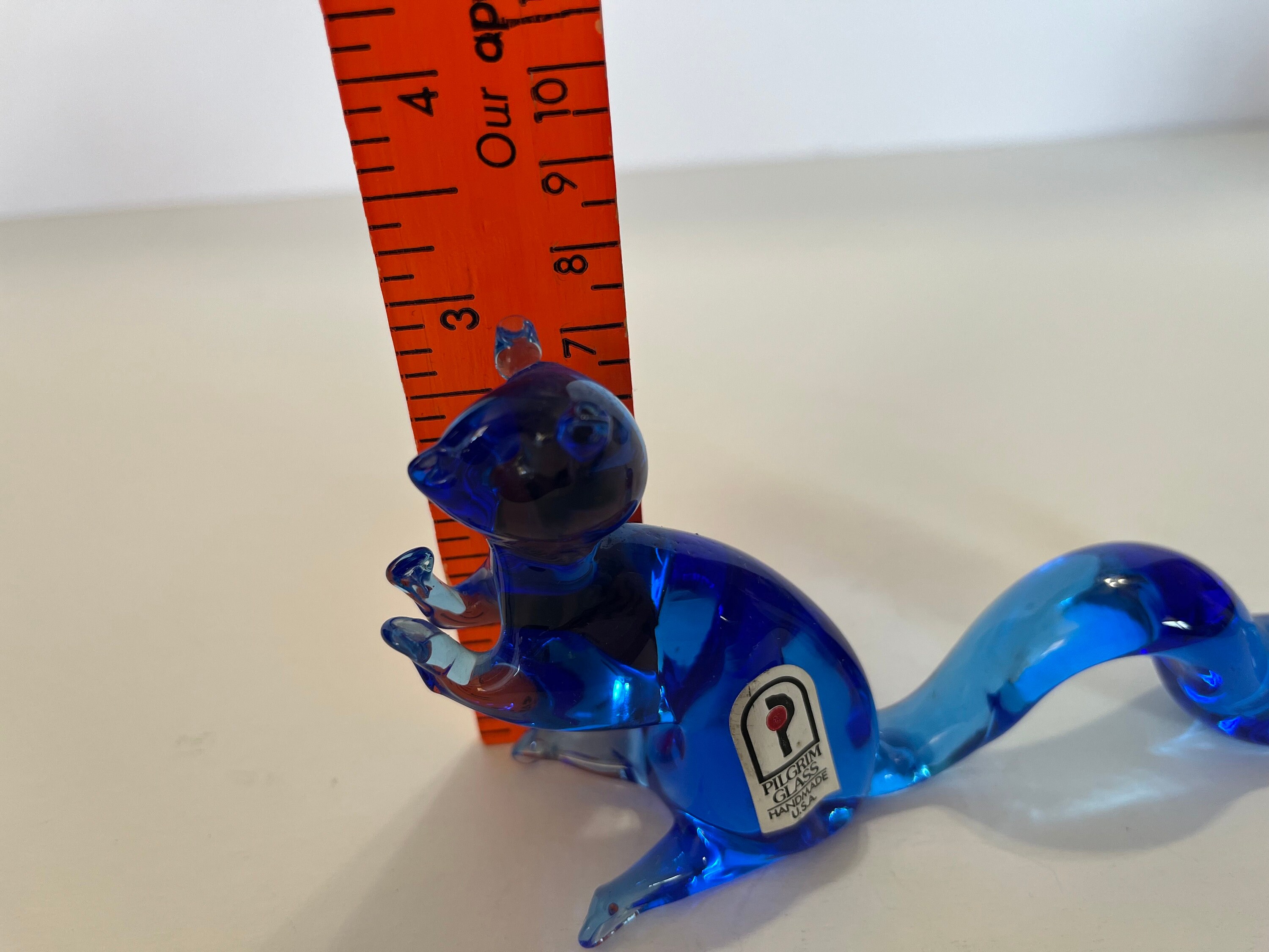 Vintage 1950s Pilgrim Blue Glass Squirrel Figurine, Blue Long Tail ...