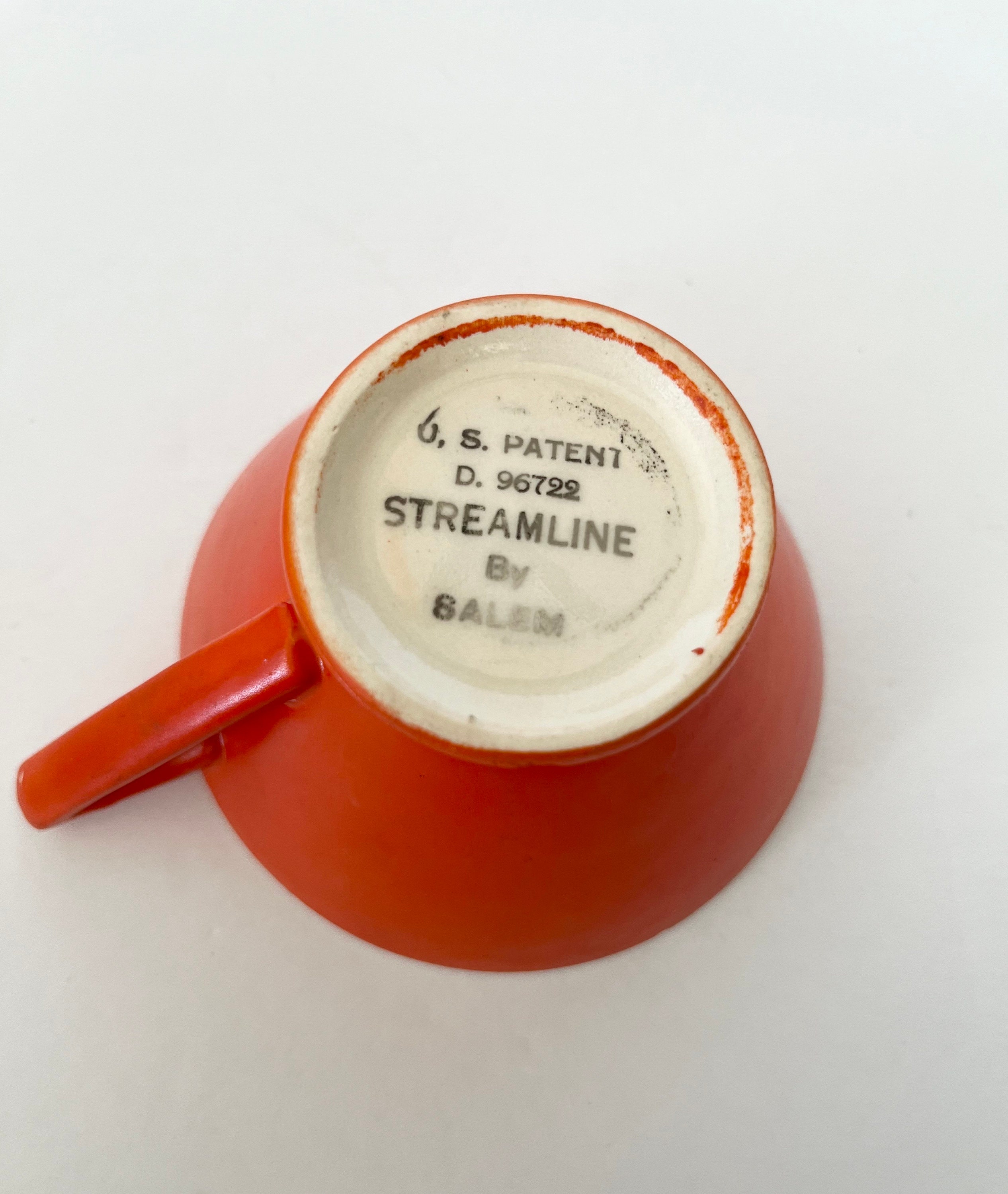 1930s Tricorne Streamline by Salem China Company Teacup and Saucer ...