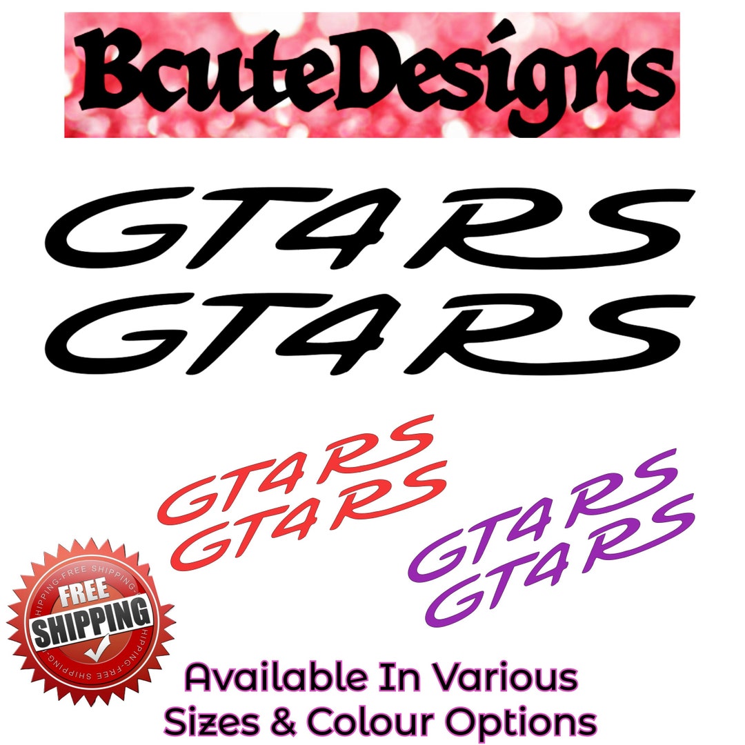 GT4RS GT RS Car Vinyl Decal Transfer Sticker 911 GT4 X2 Decals (pair ...