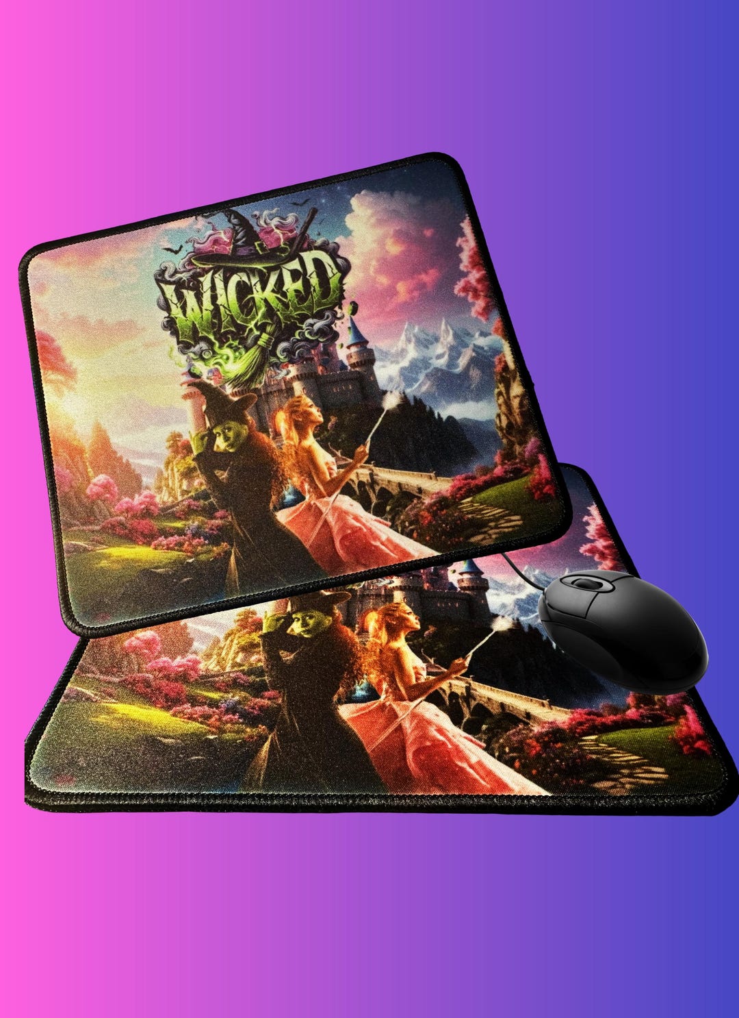 Wicked Glinda & Elphaba Themed Gaming Desktop Computer / Laptop Mouse ...