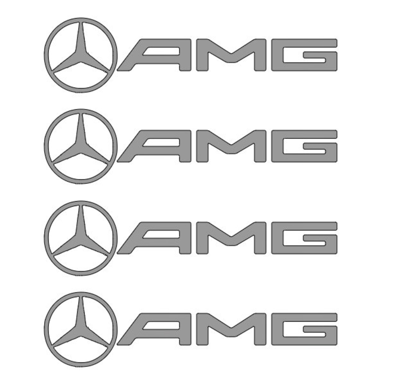 MERCEDES AMG Car Vinyl Decal Transfer Stickers X4 .. Car Styling Tuning ...