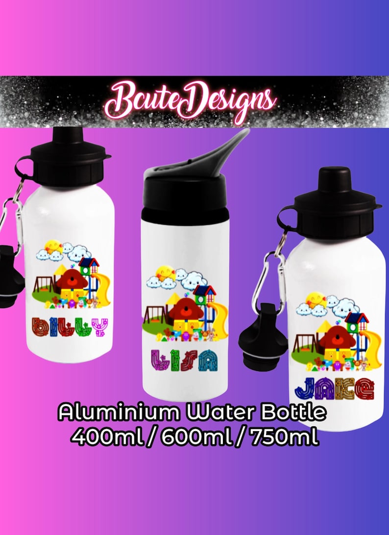 Hey Duggee Themed Personalised Name Drinks Water Bottle Aluminium ...