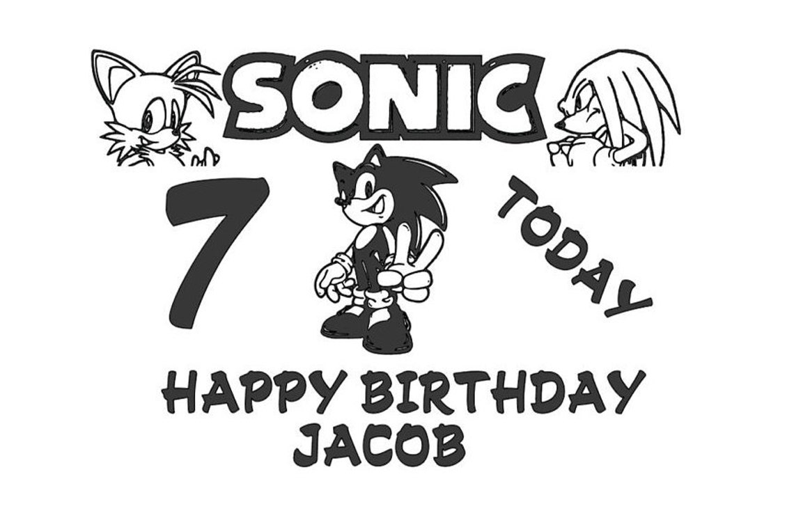 Sonic the Hedgehog Personalised Birthday Name & Age Vinyl Decal ...