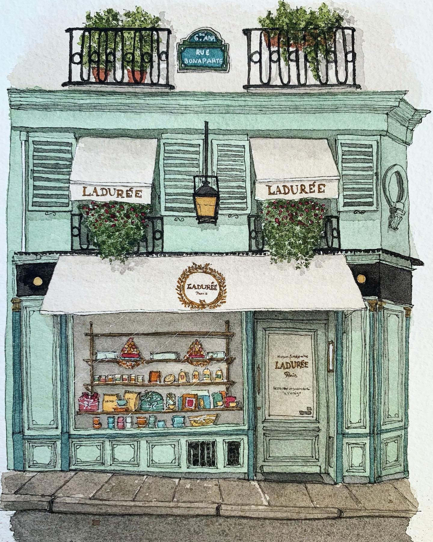 Ladurée, Paris Digital Print - Etsy