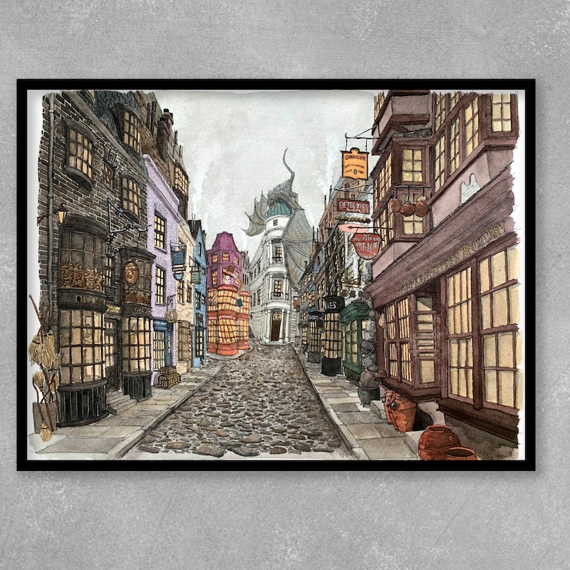 Drawing of Alleys - Etsy