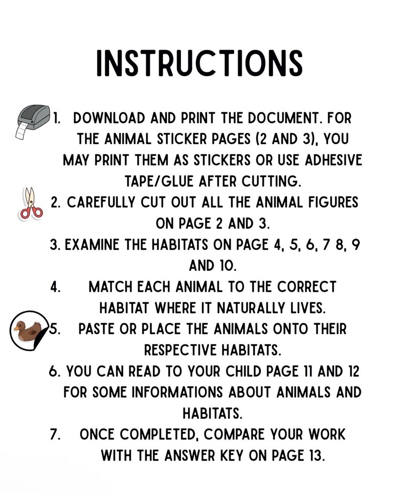 Animal Habitats Busy Book | Montessori Activity | Printable Animal ...