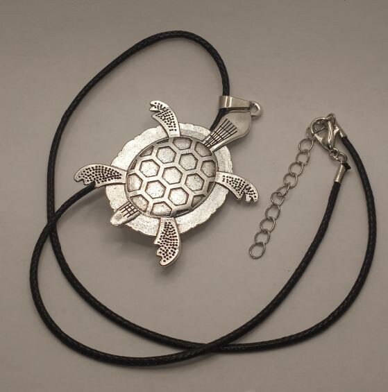 Cabochon Turtle Pendant Necklace - Espresso Gold White #106 - Etsy