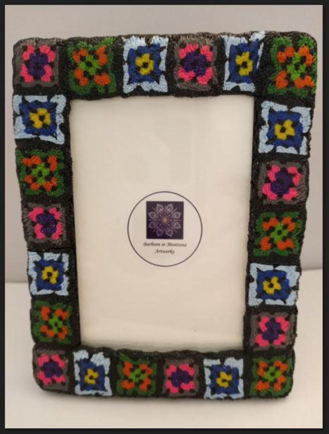Polymer Clay "granny Squares" Picture Frame - #203 - Etsy