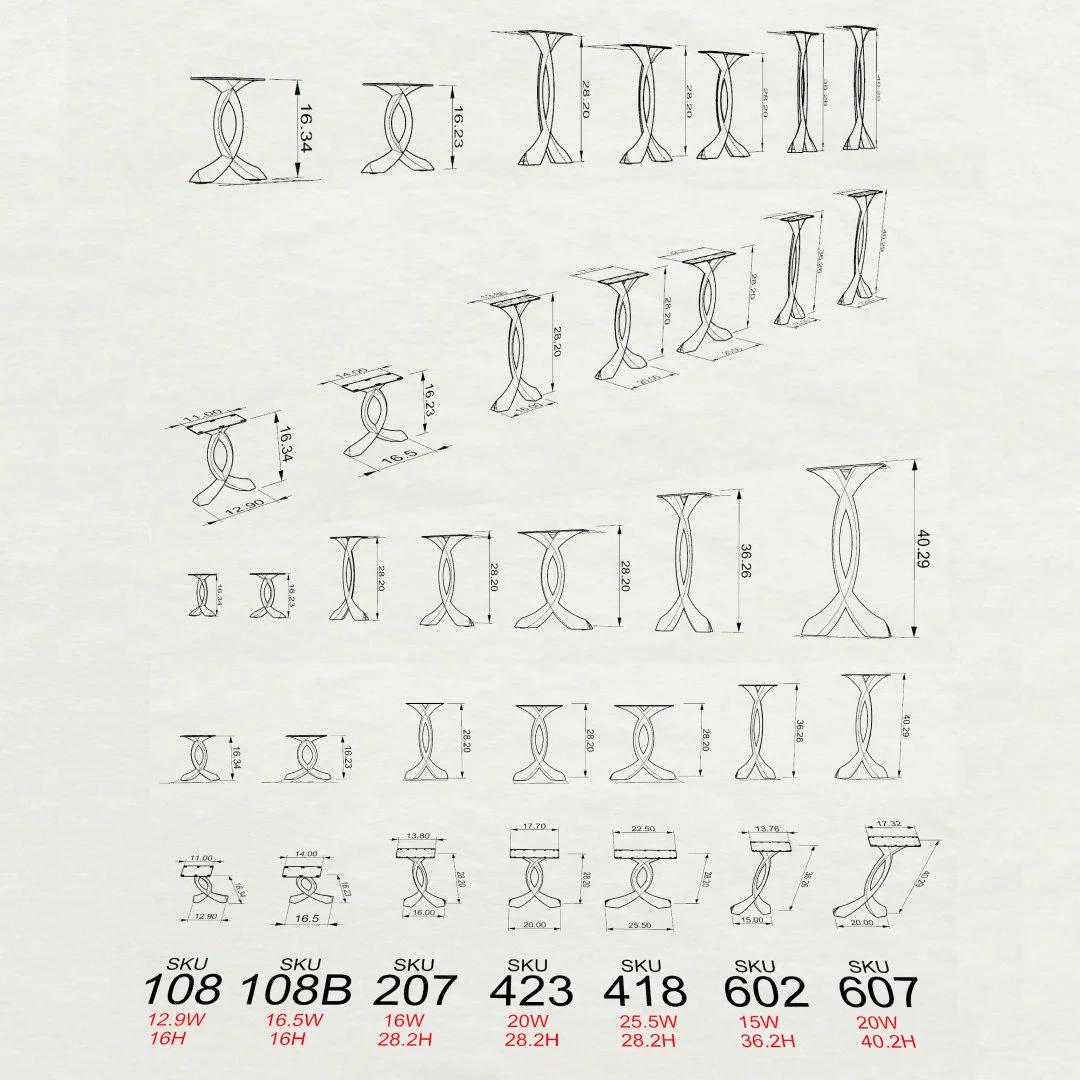 Bench Legs, Metal Bench Legs | Table Legs, Desk Legs 108B Curva 16H ...