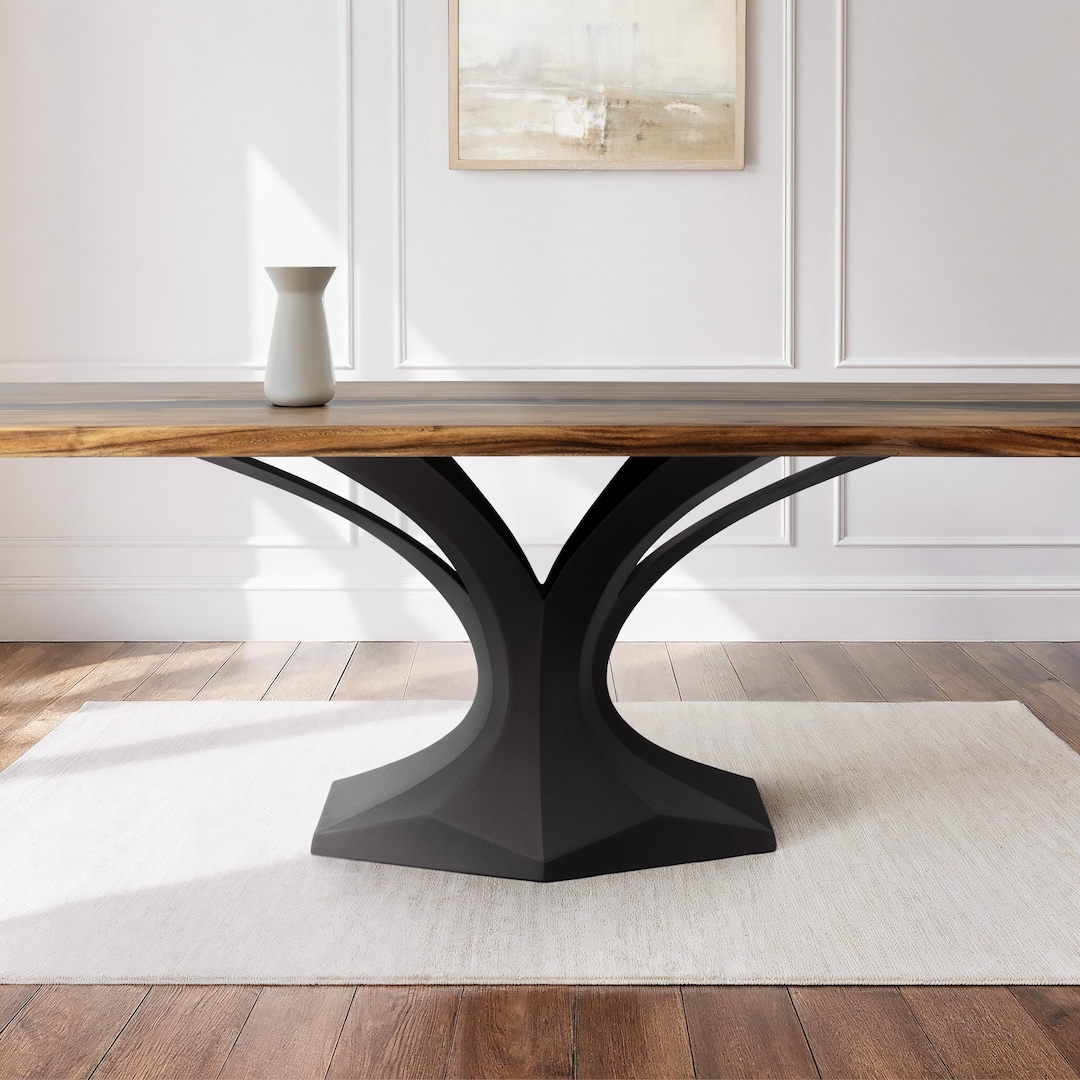 Handmade Metal Dining Table Base, Pedestal Stand, Flowyline Design - Etsy