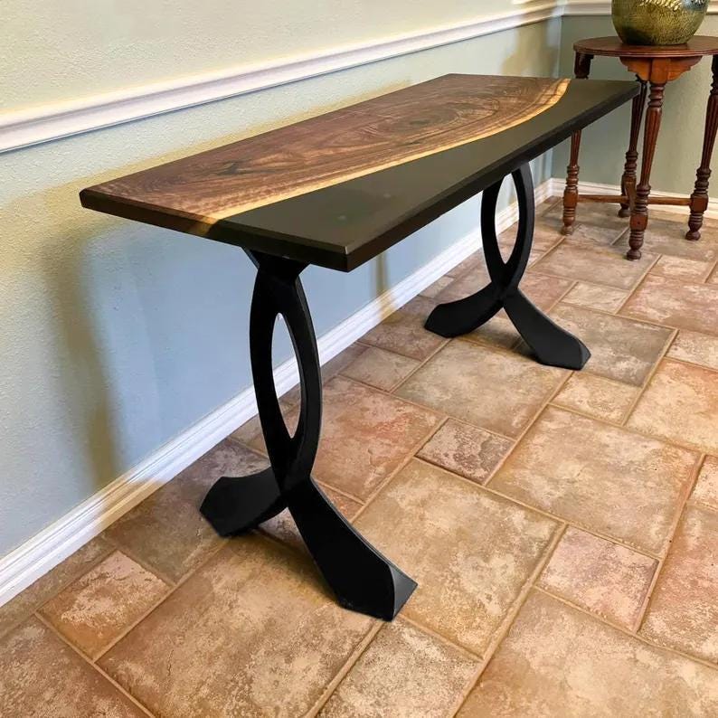 Handmade Curva Steel Table Legs, Set of 2, Flowyline - Etsy