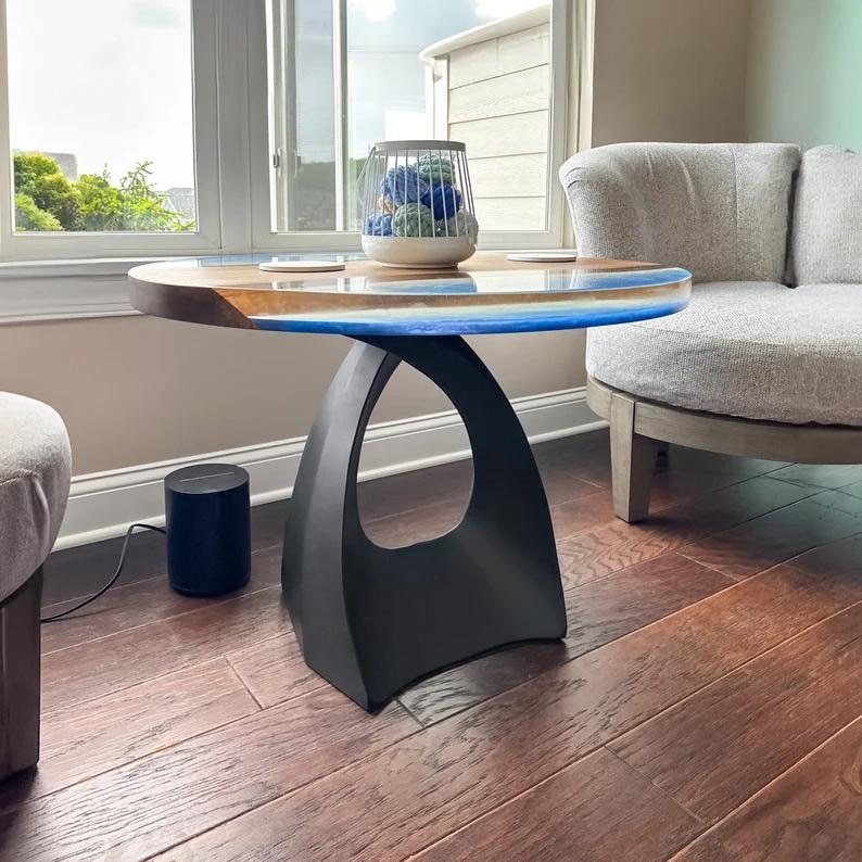 Metal End Table Base, 220 Tulipe 20" H, Only Base for Modern Industrial ...