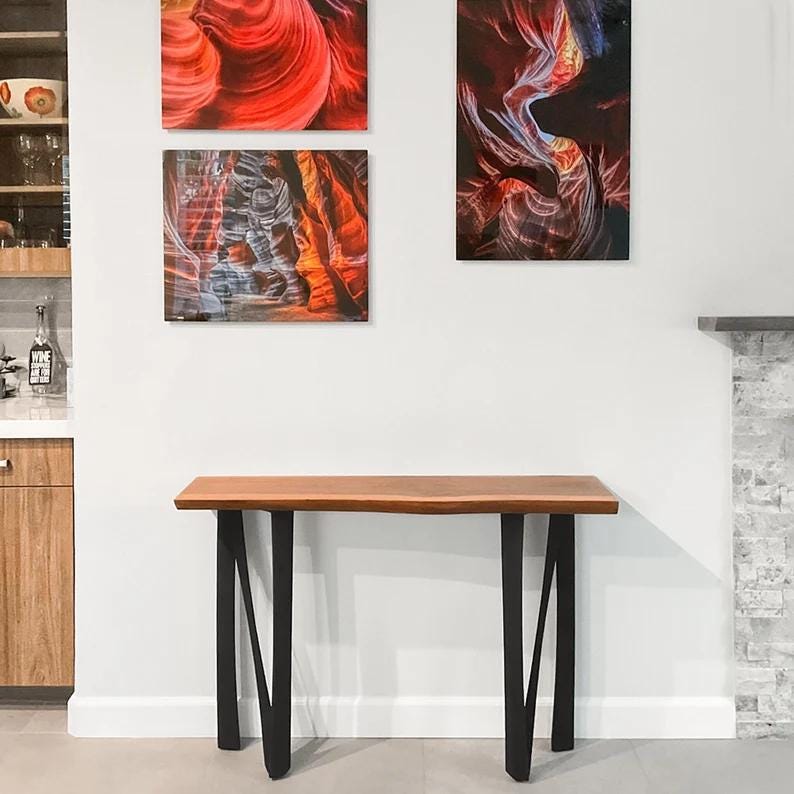 Metal Console Table Legs 210 Norah 28" H, Set of 2 for Rustic Dining ...
