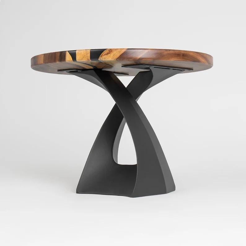 Metal End Table Base, 220 Tulipe 20" H, Only Base for Modern Industrial ...