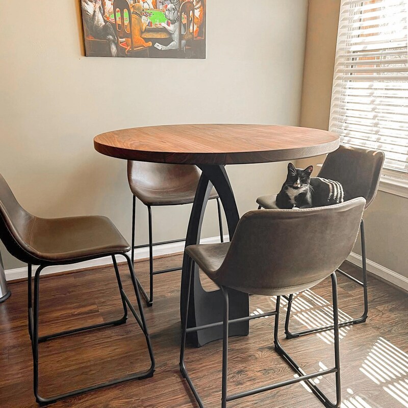 Metal Base Pub Table Etsy
