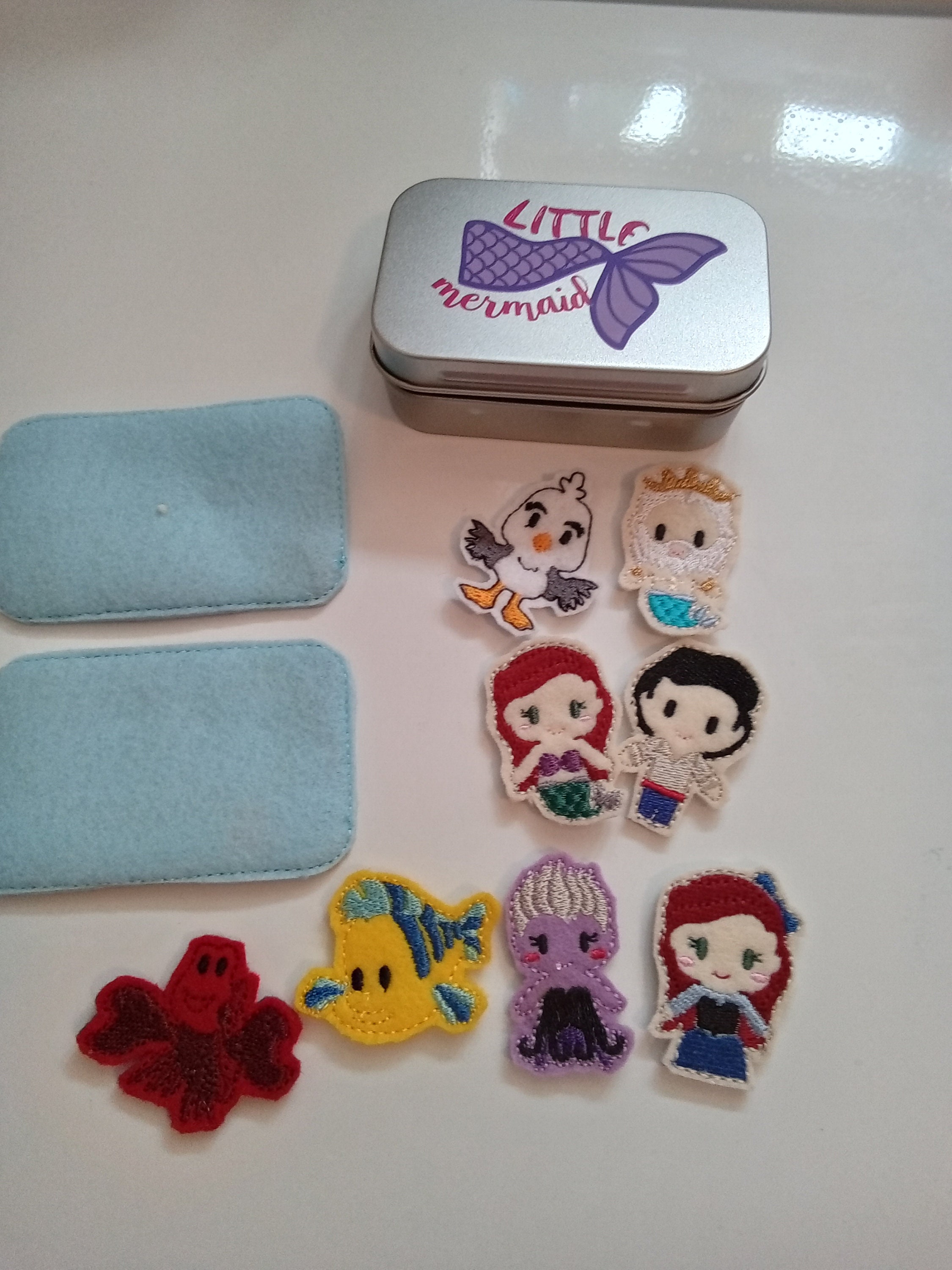 Little Mermaid Tin Play Set, Mermaid Felty, Travel Toy, Quiet Time Play ...