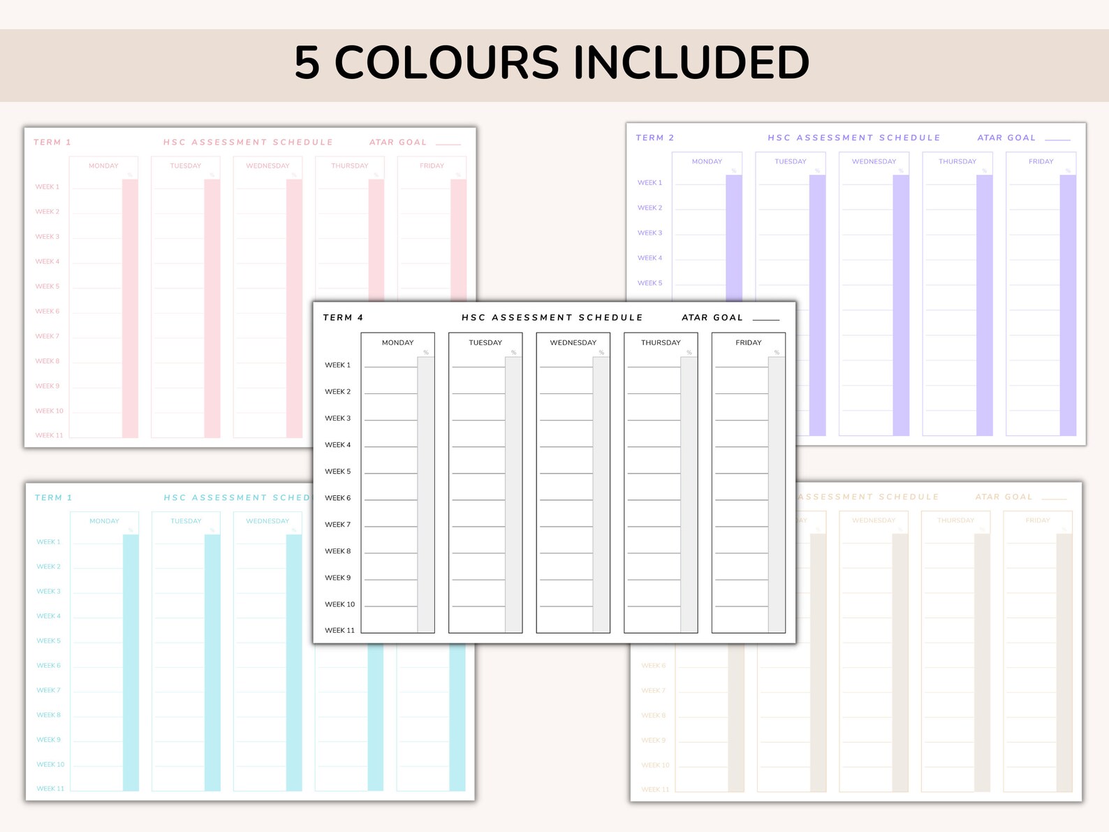 HSC Assessment Schedule Planner Printable | Weekly Planner | Study ...