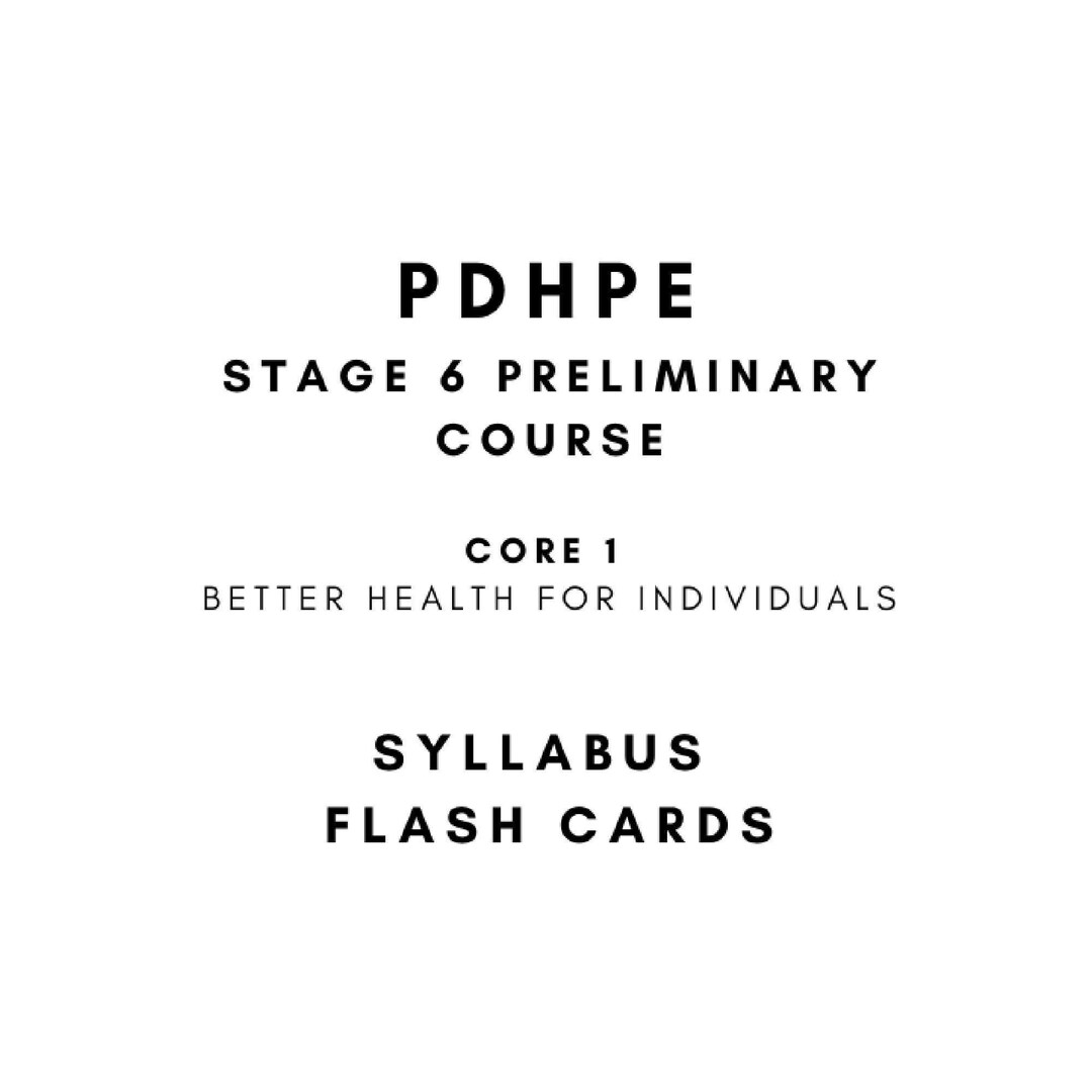Prelim PDHPE Core 1 Flash Cards - Etsy