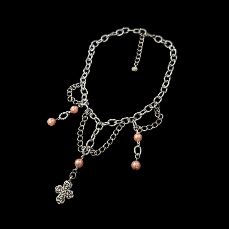 Medieval Pearl Necklace, Gothic Religious Jewelry, Ethereal Style ...