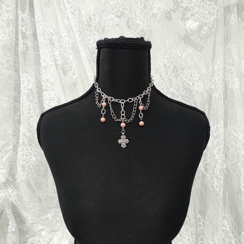 Medieval Pearl Necklace, Gothic Religious Jewelry, Ethereal Style ...