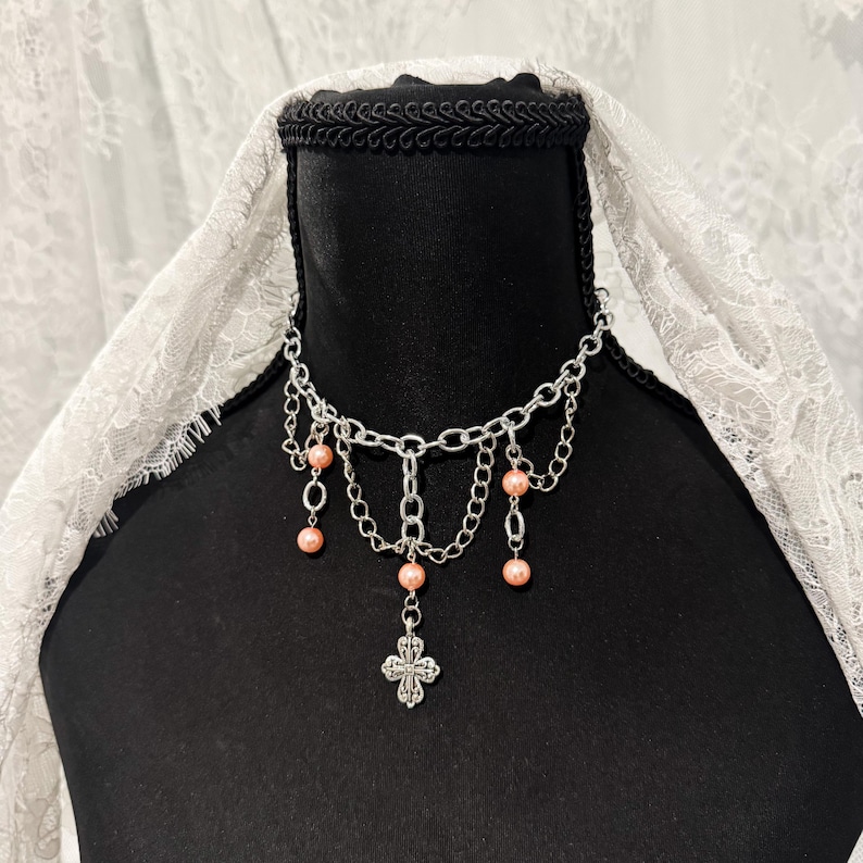 Medieval Pearl Necklace, Gothic Religious Jewelry, Ethereal Style ...