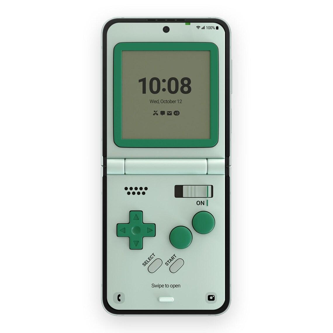 Galaxy Z Flip Mint Portable Game System Wallpaper | Handheld Gaming ...