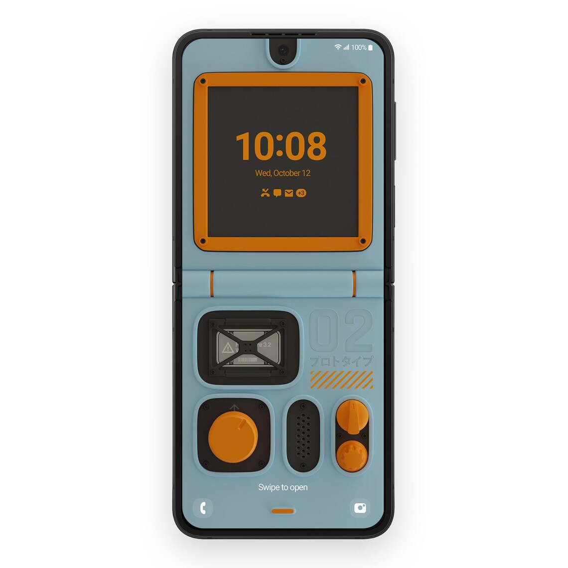 Galaxy Z Flip Prototype 2 Phone Wallpaper | Future Handheld Gadget ...