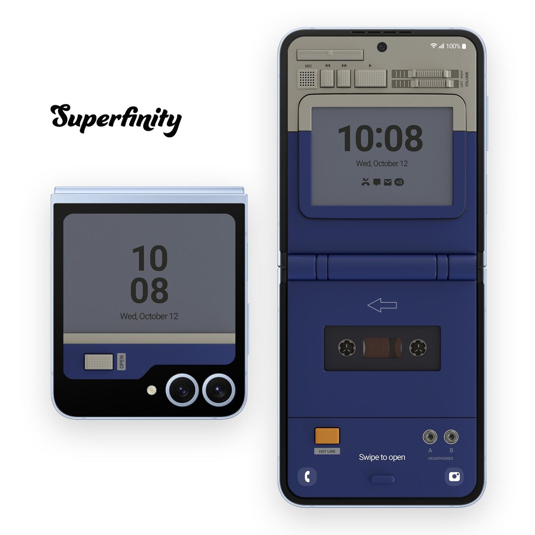 Galaxy Z Flip Cassette Player Phone Wallpaper | Sony Walkman Inspired ...