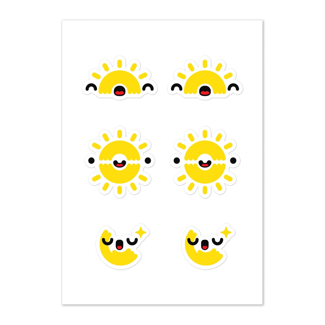 Vibes Morning Midday Night Sticker Sheet | Fun Happy Vibe | Cute ...
