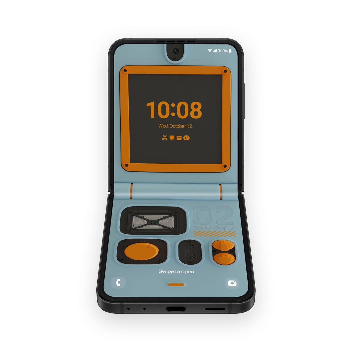 Galaxy Z Flip Prototype 2 Phone Wallpaper | Future Handheld Gadget ...