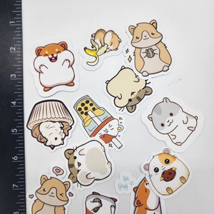 12 Handmade Hamster Stickers - Etsy