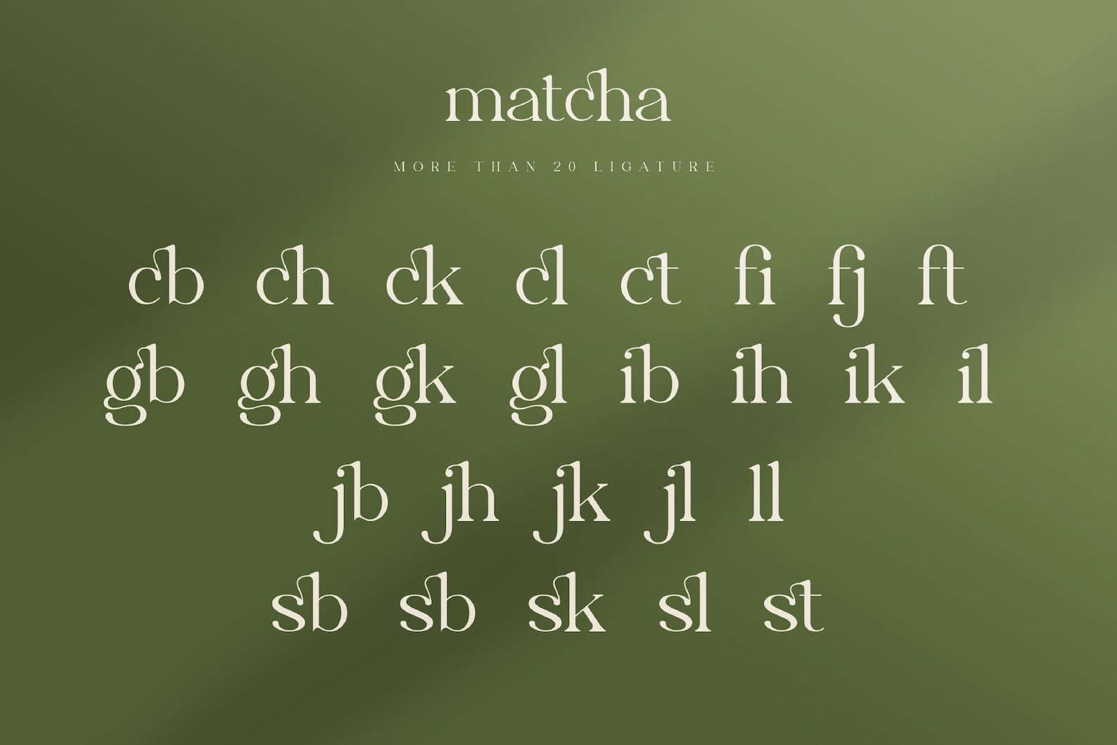Matcha Font - Modern Serif Font, Branding Font, Logo Font, Ligature ...