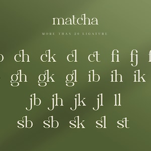 Matcha Font - Modern Serif Font, Branding Font, Logo Font, Ligature ...