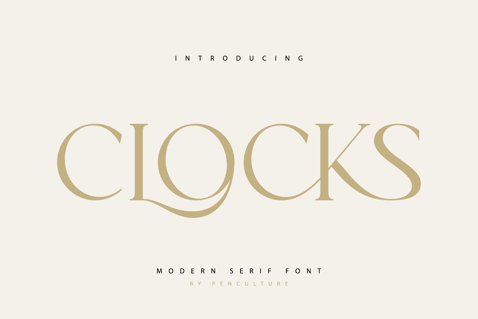 Clocks - Modern Serif Font, Branding Font, Logo Font, Ligature Font ...