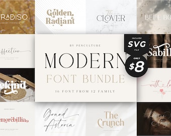 Modern Script Bundle Cricut Fonts, Procreate Fonts, Canva Fonts ...