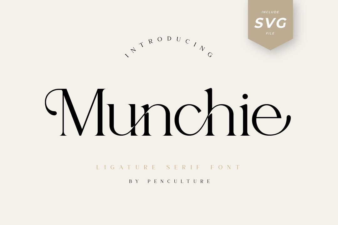 Munchie Font - Modern Serif Font, Branding Font, Logo Font, Ligature ...
