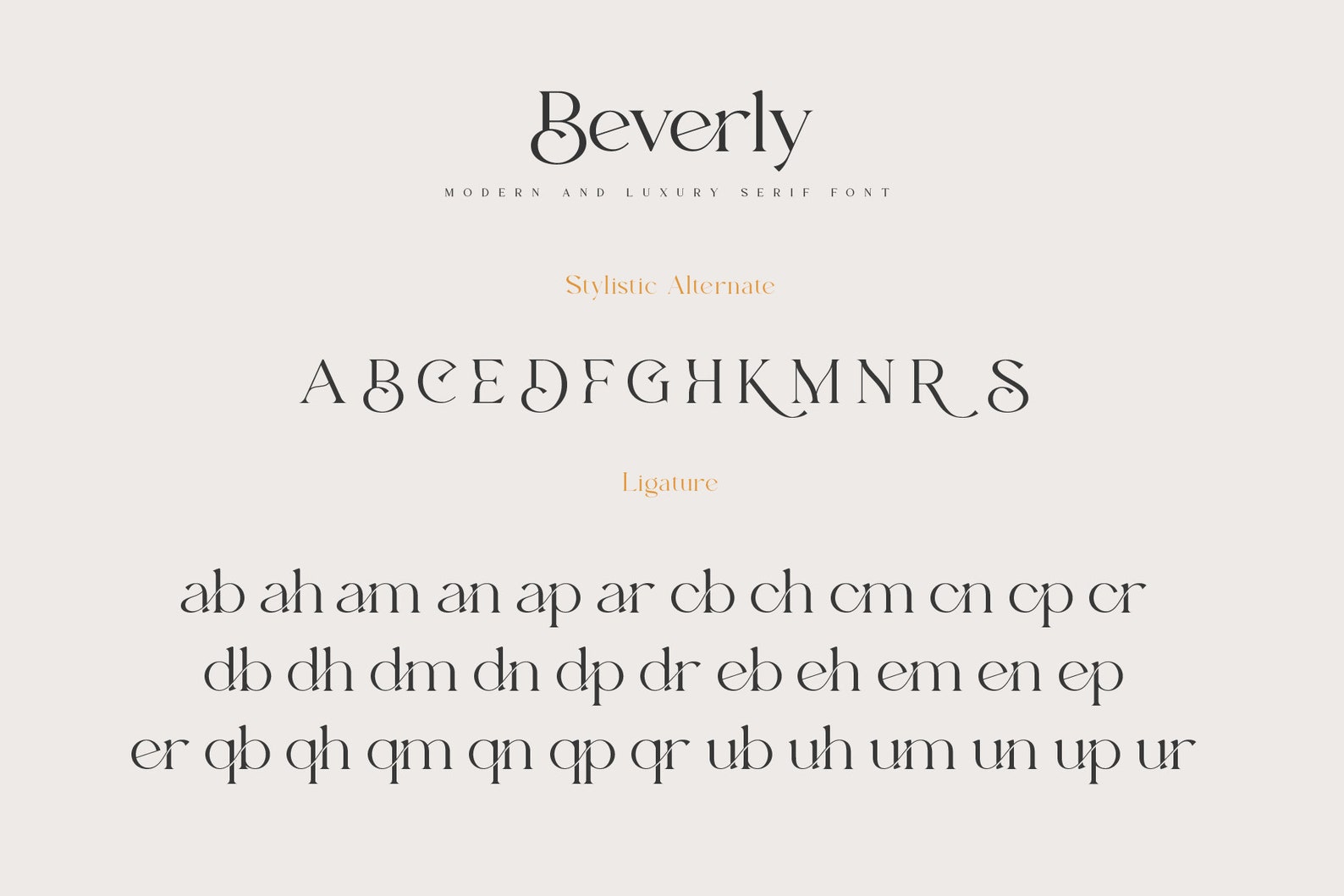 Beverly Font Modern Serif Font, Branding Font, Logo Font, Ligature Font ...