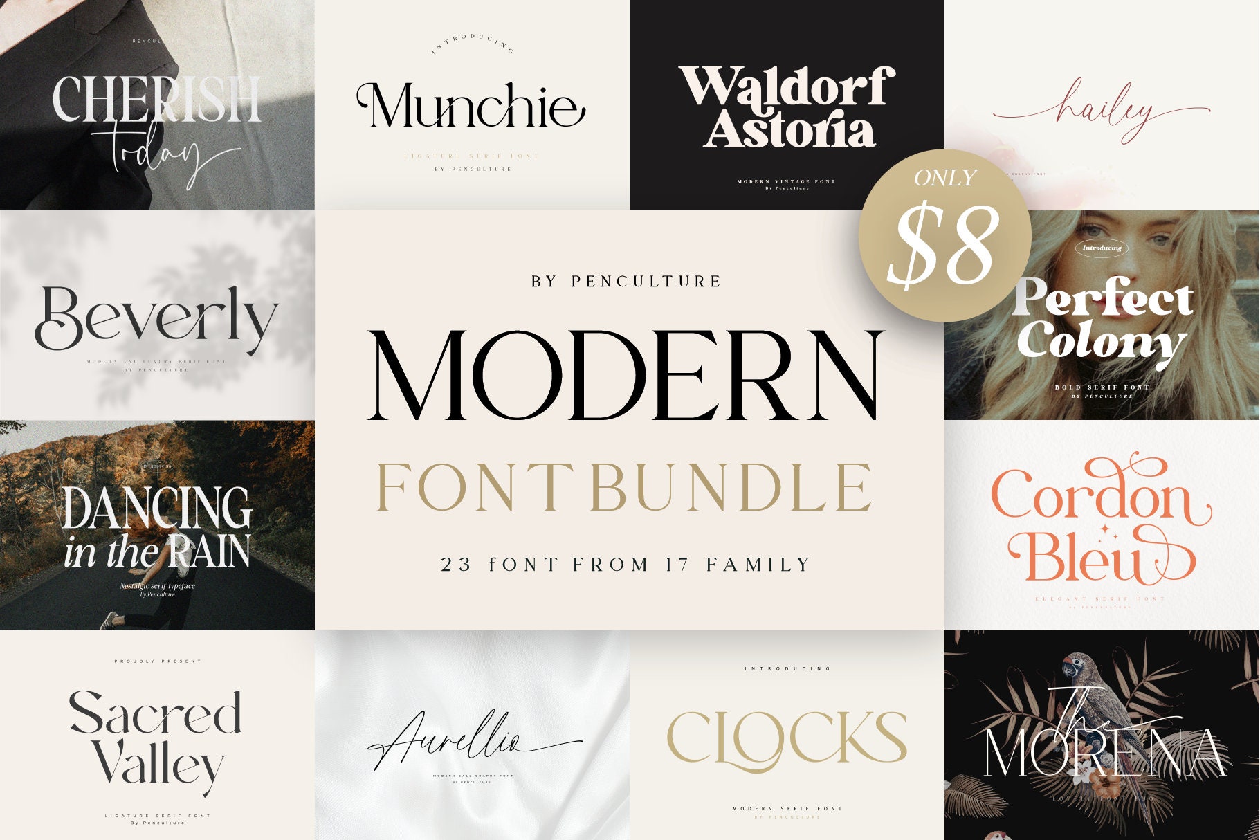 Modern Font Bundle Logo Fonts Wedding Fonts Handwritten - Etsy UK