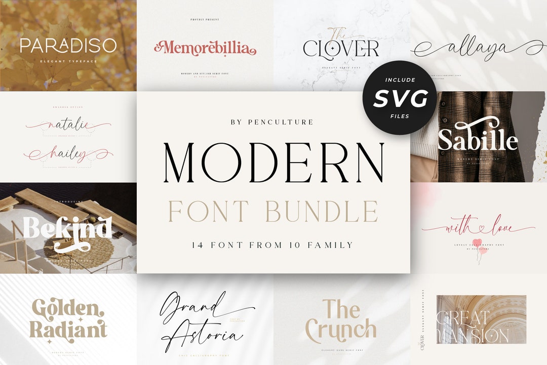 Modern Font Bundle Wedding Fonts Cricut Fonts Procreate - Etsy