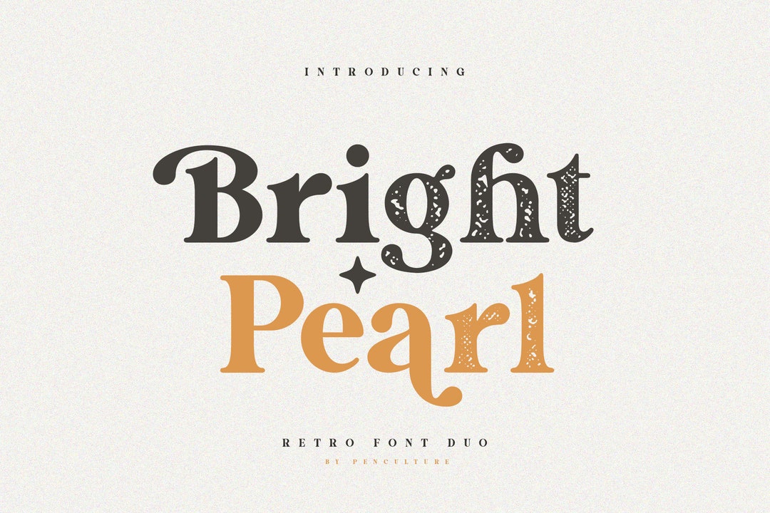 Bright Pearl - Retro Serif Font, Branding Font, Logo Font, Canva Font ...