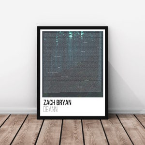 Zach Bryan Deann Album Full Album Lyrics Poster Instant - Etsy