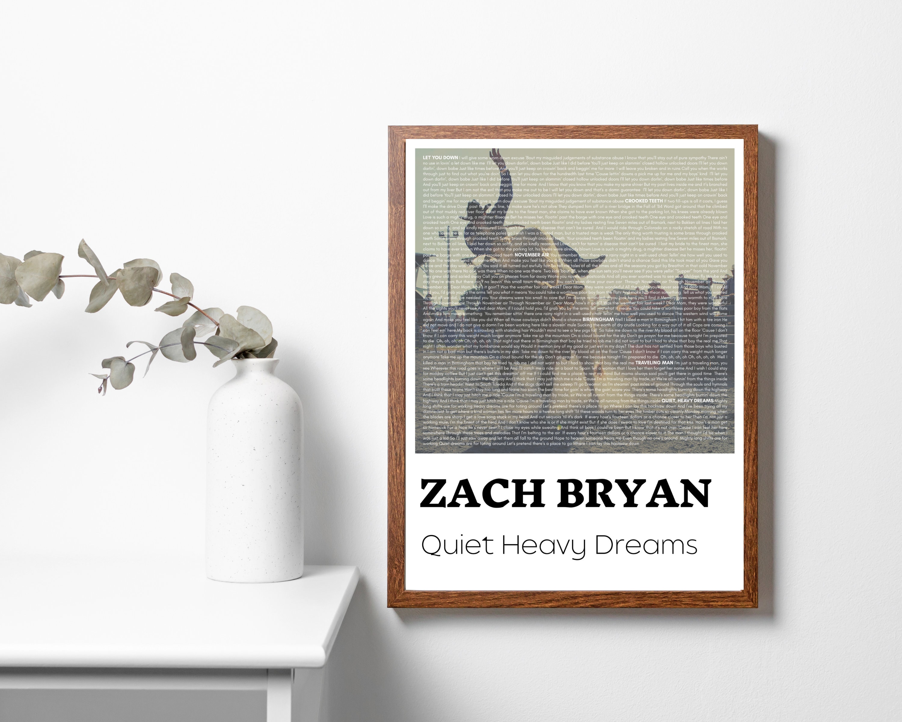 Zach Bryan Quiet Heavy Dreams Album Full Album Lyrics - Etsy