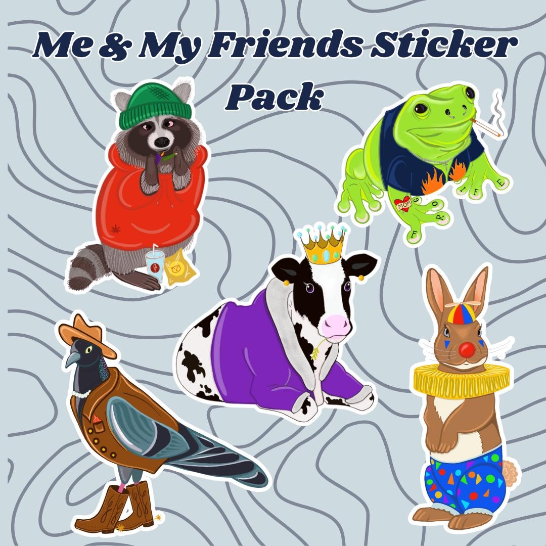 Funny Animal Stickers - Animals in Clothes Individual and Sticker Packs ...