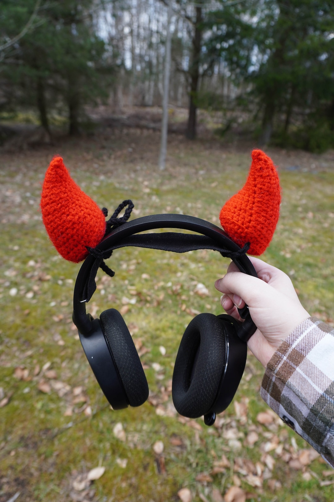 Crocheted Devil Horns Headset Ears - Etsy