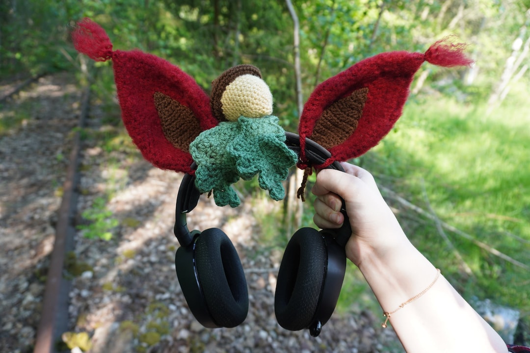 Squirrel Ears and Acorn With Leaves Crocheted for Headset to Tie. - Etsy