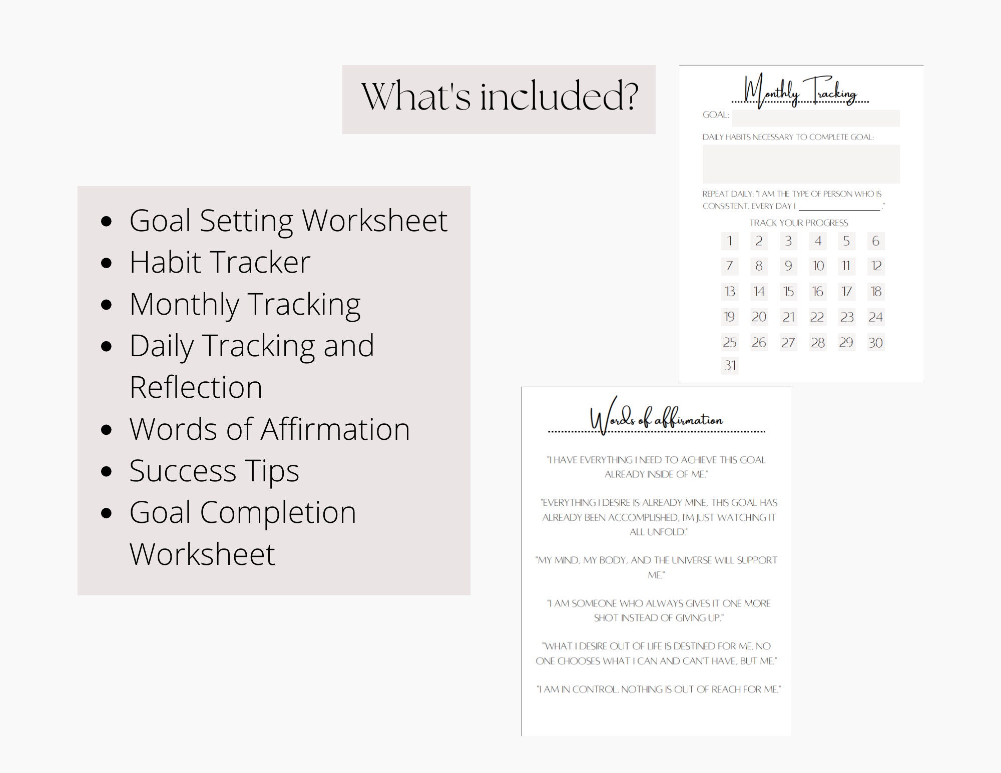 Goal Tracking and Planning Printables, Goal Calendars, Goal Reflection ...