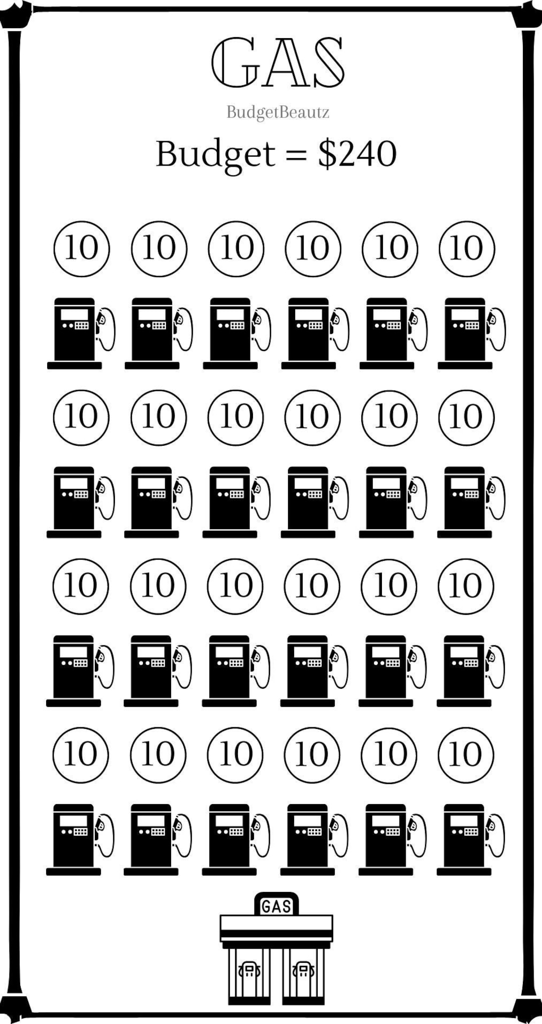 Gas Savings Weekly Tracker I Printable I Minimalist - Etsy